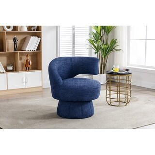 360° Rotating Chair Round Armchairs with Wide Upholstered Lounge Chairs ...