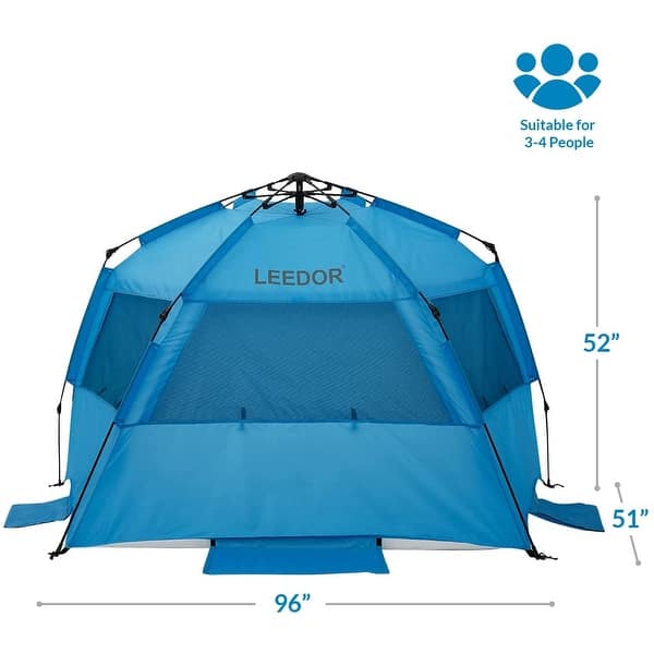 Beach Tent Sun Shelter Portable Windproof Pop Up Shade Instant Beach ...