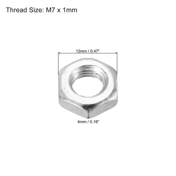 30pcs M7x1.0 Steel Hex Nuts Hardware Nuts Screw Bolt Fasteners 4mm High ...