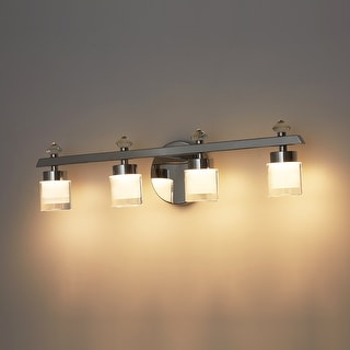 4-Lights Bathroom Light Fixtures Over Mirror, Chrome Modern Vanity ...