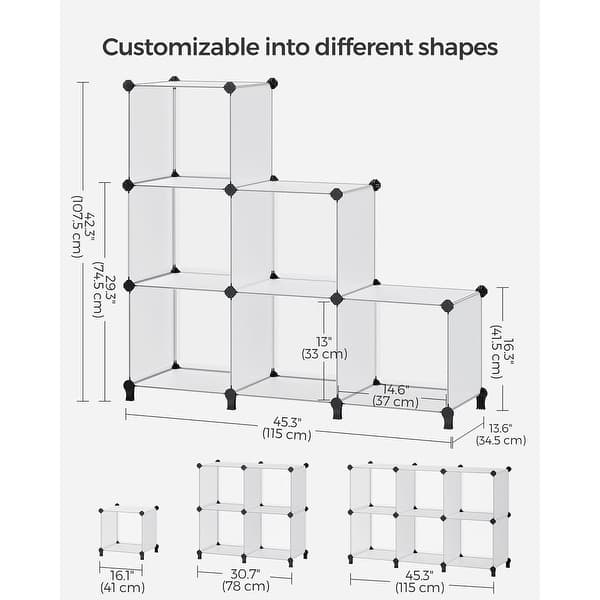 Cube Storage Organizer, 6-Cube Closet Storage Shelves, DIY Plastic ...