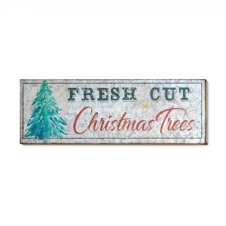 Metal Fresh Cut Christmas Trees Sign - 23.5"L x 1.5"W x 8"H - Bed Bath ...