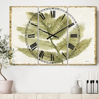 Designart 'Simple Forest I' Cottage 3 Panels Oversized Wall CLock - 36 ...