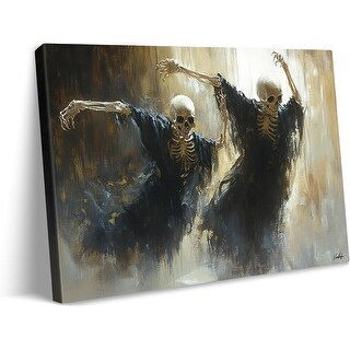 Skeletal Duo in Dynamic Dance Pose Gothic Cloaks Mysterious - Bed Bath ...
