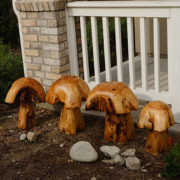 Greenage Cedar Roots Stump Mushroomn Natural Edge Side Table - Bed Bath ...