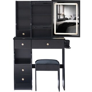 Versatile Desktop Vanity Table with Advanced Power Station and ...