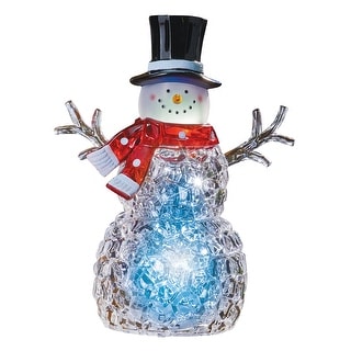 Color-Changing LED Lighted Tabletop Snowman Décor - 11.000 x 6.500 x 6. ...
