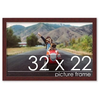 32x22 Traditional Walnut Complete Wood Picture Frame with UV Acrylic ...
