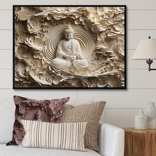 Designart "Simple Buddhism Statue I" Buddhism Framed Wall Art Living ...