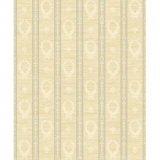 Seabrook Designs Norma Ornamental Stripe Non-Woven Unpasted Wallpaper ...