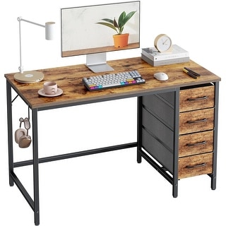 40-Inch Computer Desk with 4 Drawers, Modern Home Office Writing Desk ...