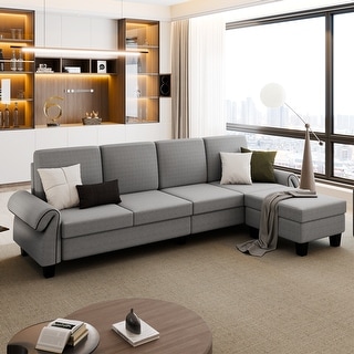 Futzca 110 Inch Convertible Sectional Sofa, L-Shaped - Bed Bath ...