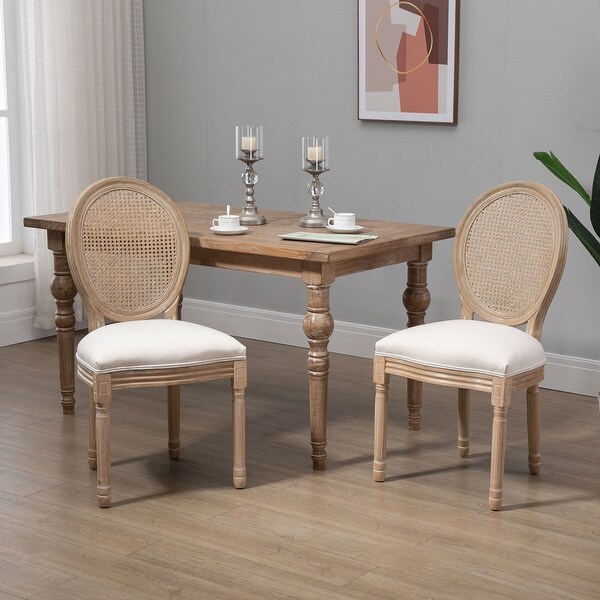 Curvilinear Rattan Cushioned Dining Chair by East at Main - 22x23"x39 ...