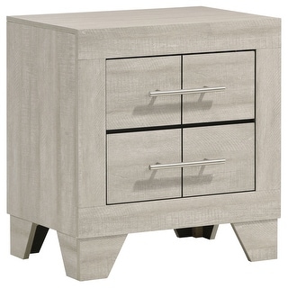 Trenton 2-drawer Nightstand Bedside Table Rustic Cream - Bed Bath & Beyond - 42515680
