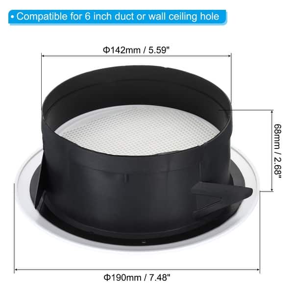 6" Round Air Vent Ceiling Diffuser Grill Louver Soffit Vent w Screen ...