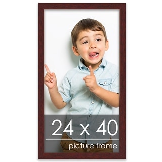 24x40 Traditional Mahogany Complete Wood Picture Frame with UV Acrylic ...
