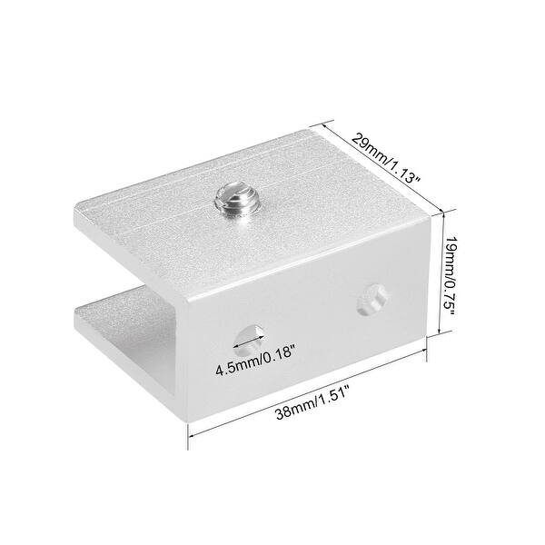 Glass Shelf Brackets Aluminum Alloy Glass Clamp Rectangle for 10-12mm ...