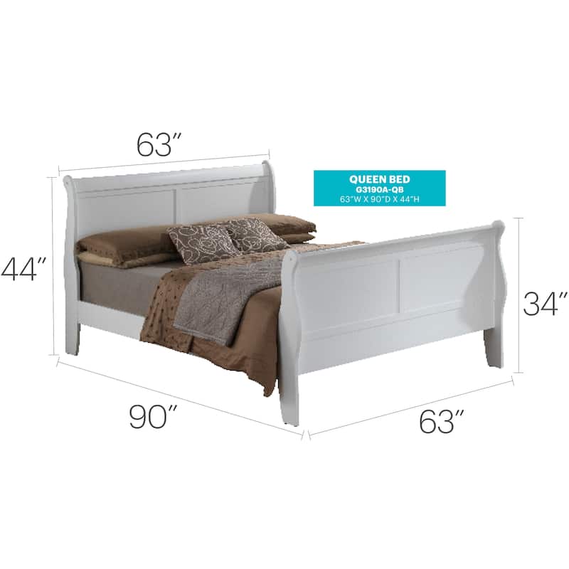 Louis Phillipe Wood Sleigh Bed - On Sale - Overstock - 31134916