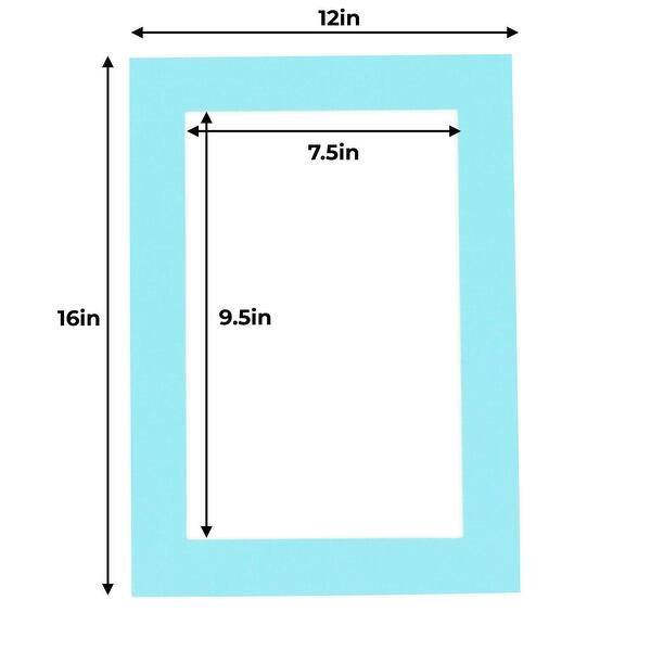 12x16 Mat for 8x10 Photo - Aquamarine Blue Matboard for Frames ...