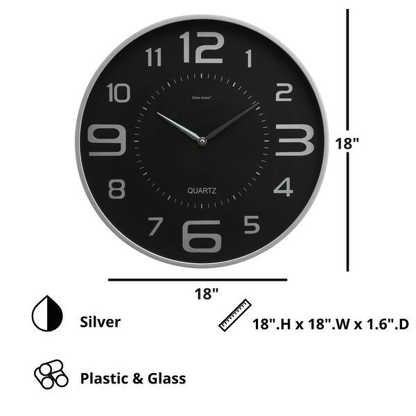 kieragrace Austin Wall Clock - Gray - 18" - Bed Bath & Beyond - 29774400