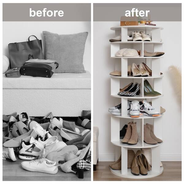 32 Pair Rotating Shoe Rack Tower - 32 Pair - On Sale - Bed Bath ...