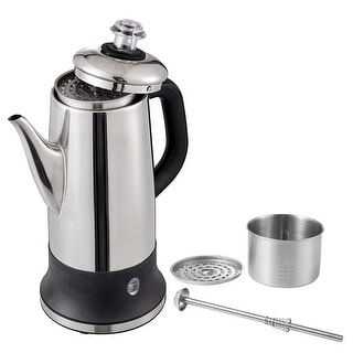 12-Cup Electric Percolator Coffee Pot, 304 Stainless Steel Coffee ...