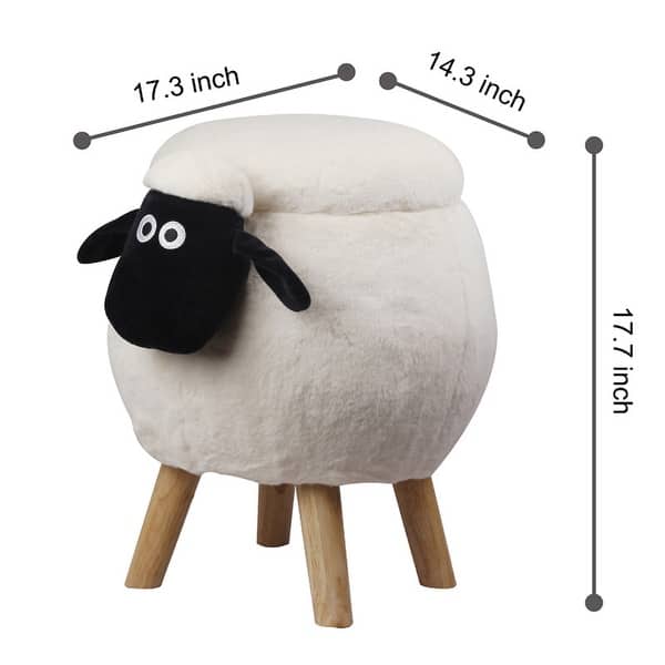 White sheep Animal ottoman with storage Footrest/Foot Stool/Kids Ride ...