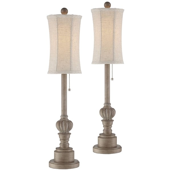 Wood Finish Traditional Buffet Lamps Set of 2 - 28" x 6" - Bed Bath ...