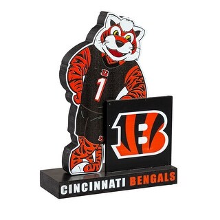 8 in. Wooden Mascot Statue with Team Logo, Cincinnati Bengals - Bed ...