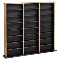 Prepac Triple Width Multimedia Wall Storage - 56" W x 51" H x 8.75" D ...