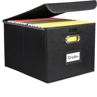 Linen Portable file folder box (Black) - Bed Bath & Beyond - 39426890