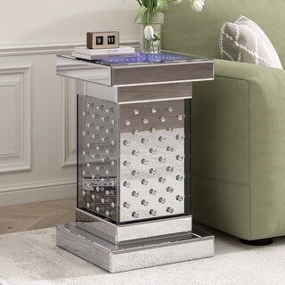 Mirrored End Table with LED lights - Bed Bath & Beyond - 42394612