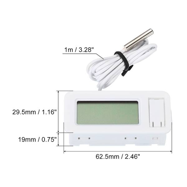 Mini Digital Thermometer LCD Celsius Gauge Temperature Meter with Probe ...
