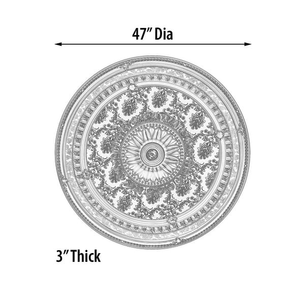 Brocade Round Chandelier Ceiling Medallion 47 - Gold - Bed Bath ...