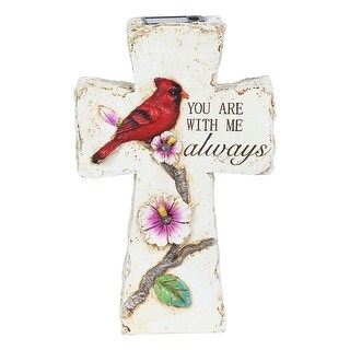 Exhart Solar Remembrance Cross with Cardinal Garden Statuary, 9 Inch ...