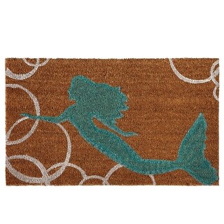 Set of 2 Burnt Orange and Teal Blue Bubble Mermaid Welcome Doormat 30 ...