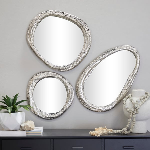 oval mirror silver frame