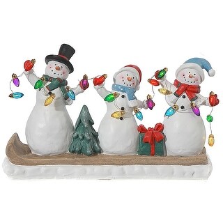 Led Resin Triple Snowman Decor - Multi - Bed Bath & Beyond - 40968632