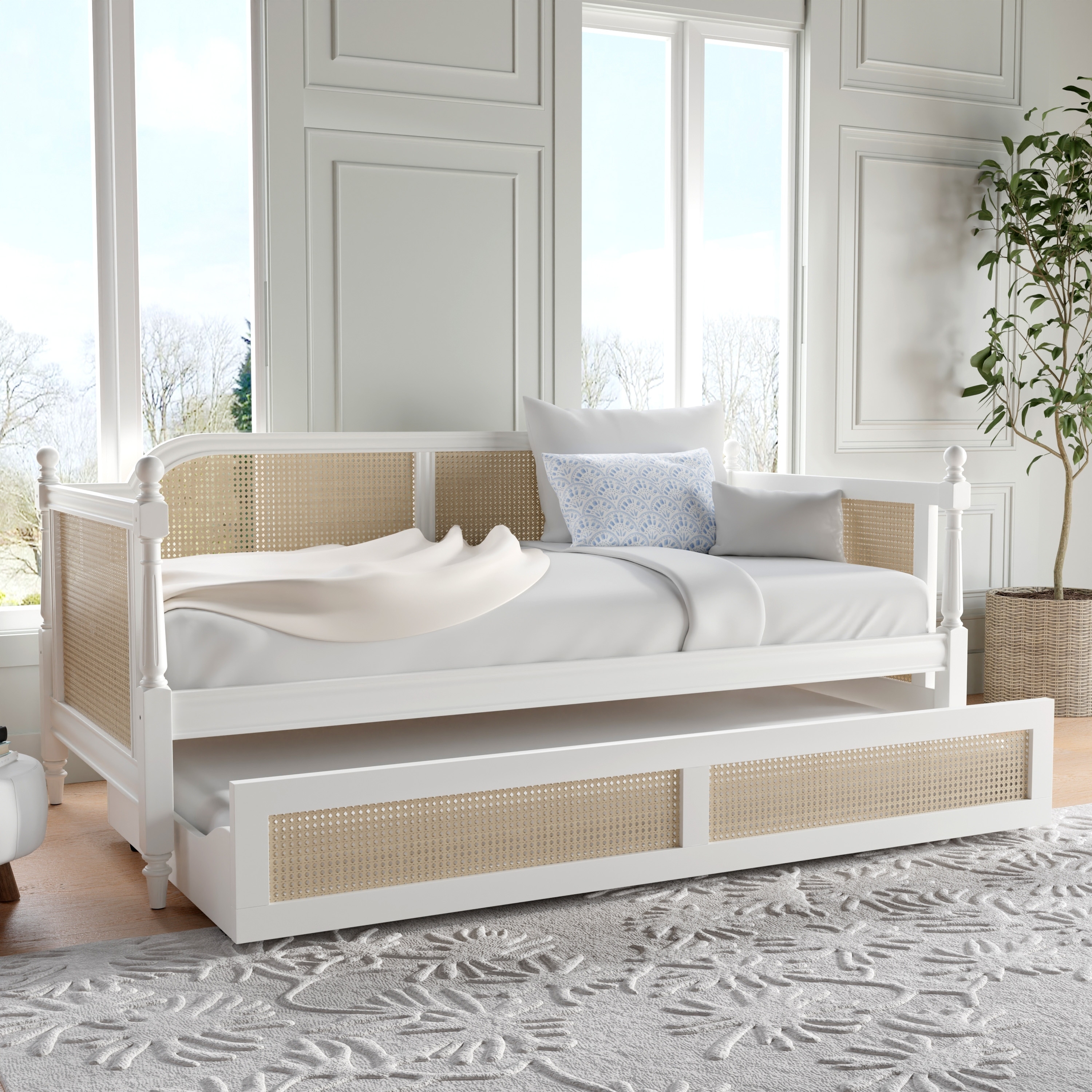 Daybed with trundle white wood store