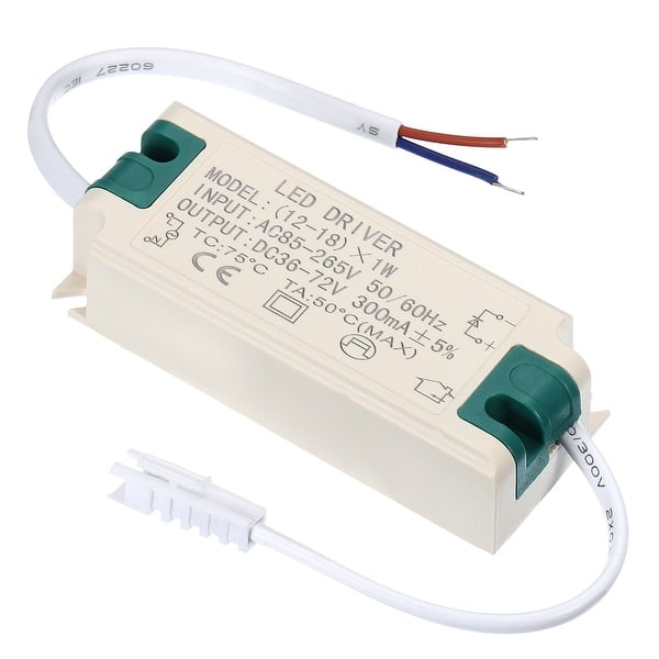 12-18W 300mA LED Driver, AC 85-265V Output 36-72V DC Male Connector ...