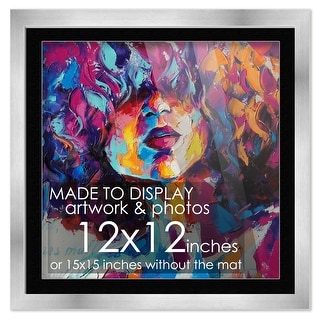 12x12 Silver Frame Matted for 12x12 Picture or 15x15 Art Poster - Bed ...
