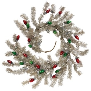 Metallic Silver Holiday Bulbs Garland 5 Ft Festive Display - Bed Bath ...