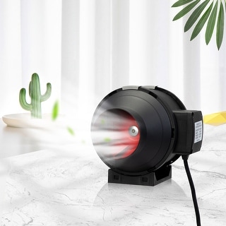 188 CFM Black Red Inline Duct Ventilation Fan with Variable Speed ...