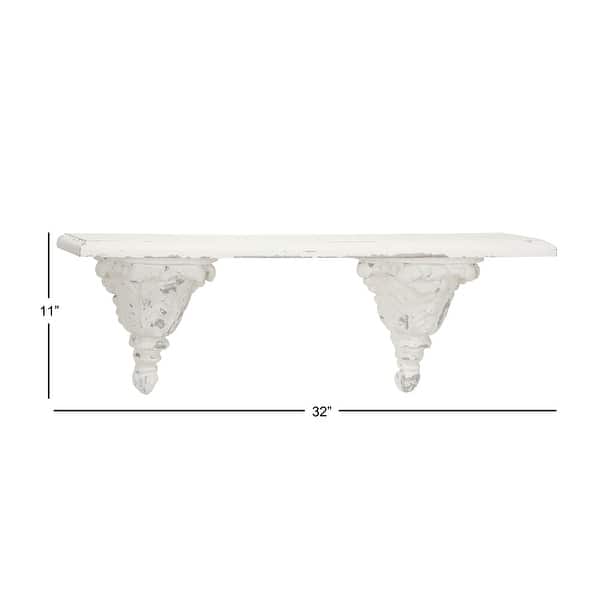 White Wood Vintage Wall Shelf 11 x 32 x 6 - 32 x 6 x 11 - Bed Bath ...