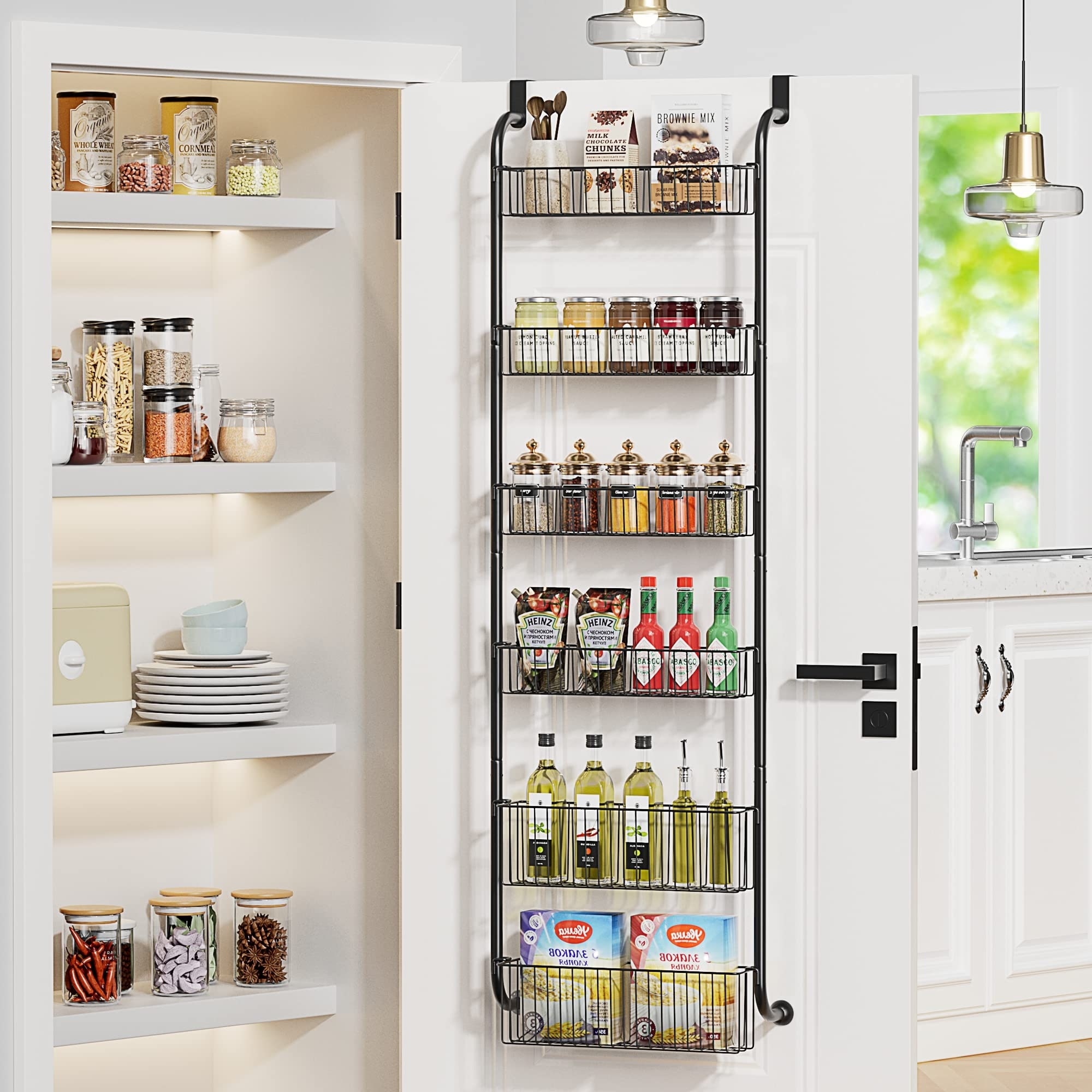 Adjustable Wall Mount Spice Rack, 9-Tier Dual-use (Multi-use) Organizer ...