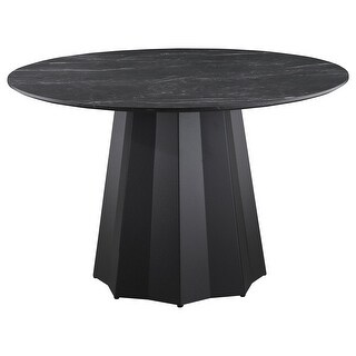 Camden Round 48-Inch Faux Marble Top Dining Table Black - Bed Bath ...