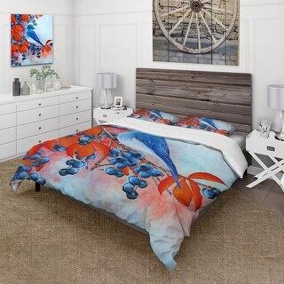 Designart 'Bright Bird Bullfinch Sitting On A Branch III' Traditional ...