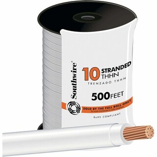 Southwire 500 Ft. 10 AWG Stranded White THHN Electrical Wire - 1 Each ...