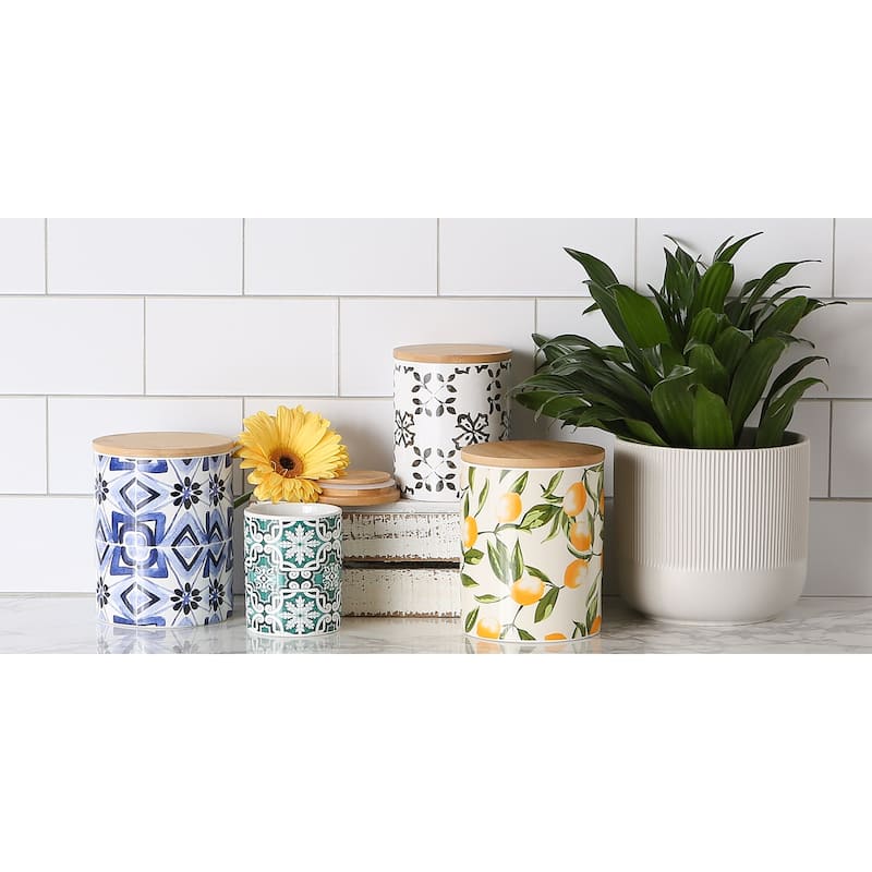 DII Ceramic Canister (Set of 3) - Overstock - 28541162