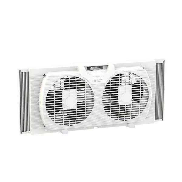 9" Twin Window Fan with Reversible Airflow Control, Auto-Locking ...